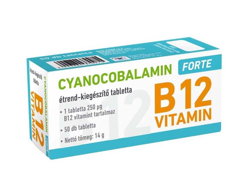 Cyanocobalamin Forte B12 vitamin tabletta 50 db