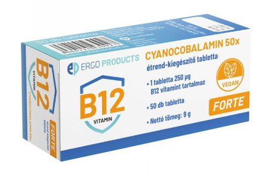 Cyanocobalamin Forte B12 vitamin tabletta 50 db