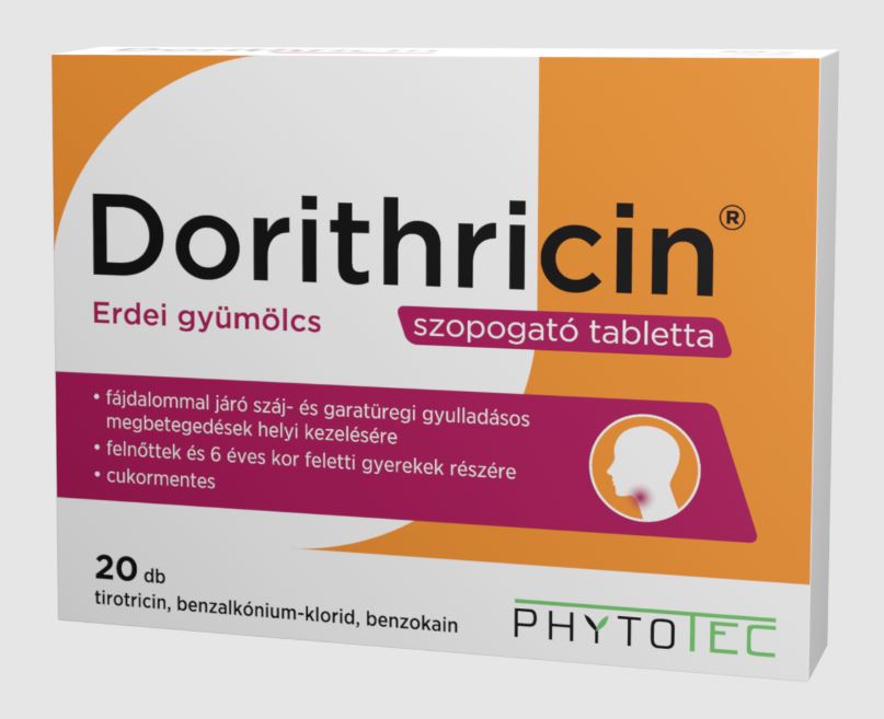 Dorithricin cukormentes, erdei gyümölcs ízű szopogató tabletta 20 db