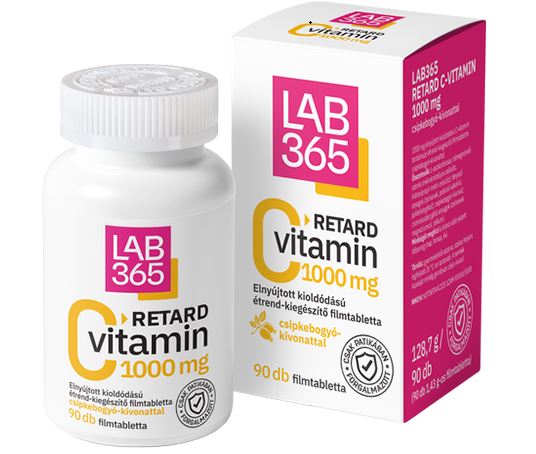 Lab365 retard C-vitamin 1000 mg csipkebogyóval filmtabletta 90 db