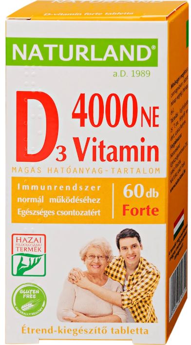 Naturland D-vitamin forte 4000 Ne tabletta 60 db