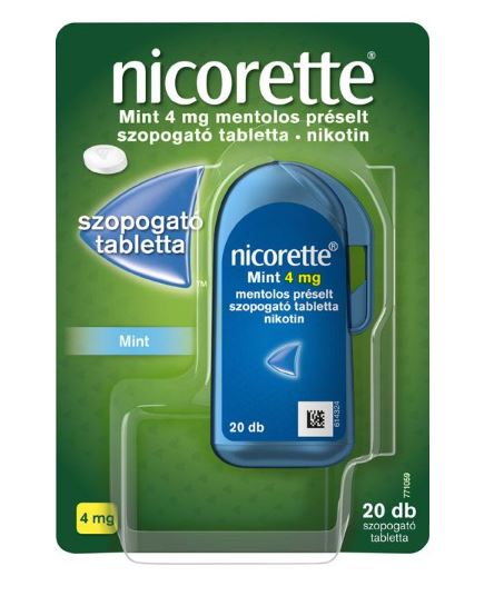 Nicorette mint 4 mg mentolos préselt szopogató tabletta, 20 db