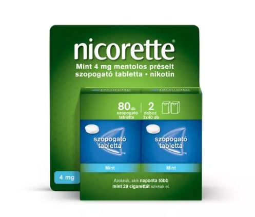 Nicorette mint 4 mg mentolos préselt szopogató tabletta 80 db