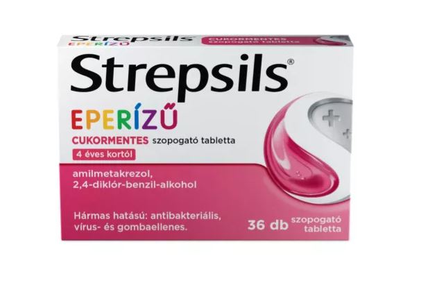 Strepsils eperízű cukormentes szopogató tabletta, 36 db