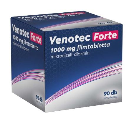 Venotec Forte 1000 mg mikronizált diozmin tartalmú filmtabletta, 90 db
